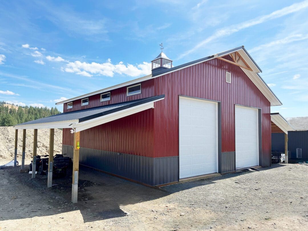 #13879 - 40 x 40 x 16 Red Metal Barn with Two 12 x 40 x 9 Lean-tos in Fruitland, WA | Steel ...