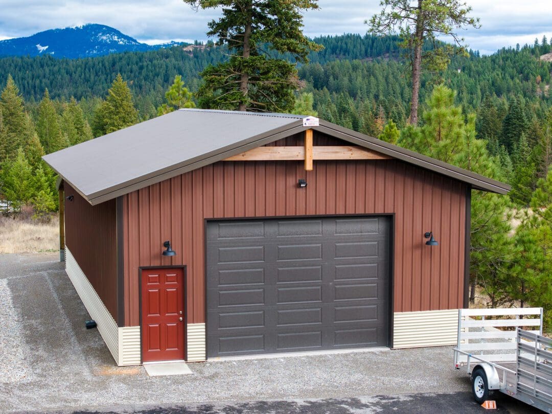 #13845 - 26x44x12 Metal Farm Shop with Back Lean-to in Hauser, ID ...