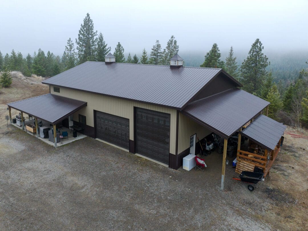#13031 - 40x60x16 Metal Workshop with 12x40x12 Lean-to in Newman Lake ...