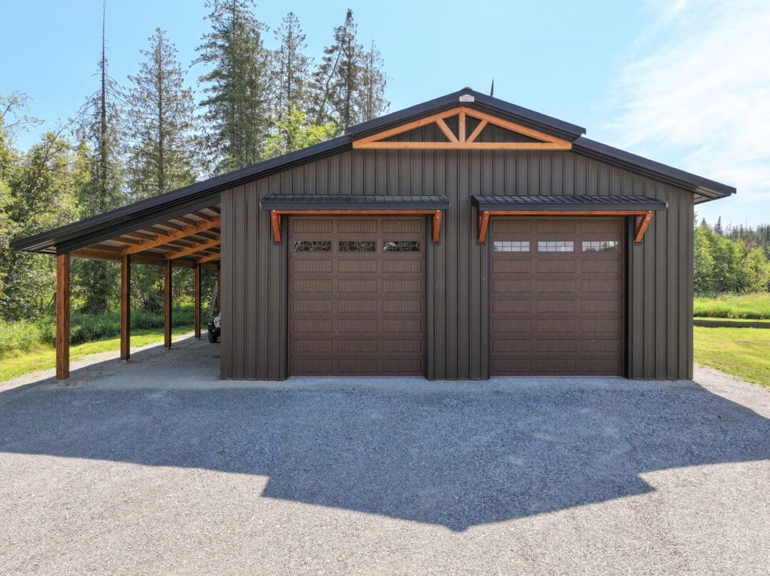 #14190 - 40' x 60' x 16' Residential Shop with Open Lean-To and Custom ...