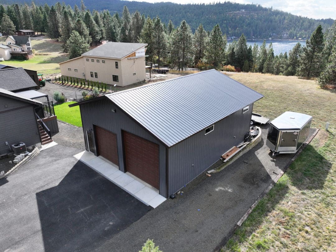 #12730 - 32x40x14 Modern Gable Shop in Harrison, ID | Steel Structures ...